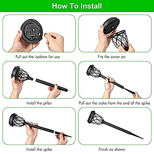 Tomshine Solar Pathway Lights, 6 Pack Solar Lights Outdoor Solar Powered Pathway Lights, LED Solar Landscape Lights Waterproof Garden Lights for Walkway Path Yard Lawn