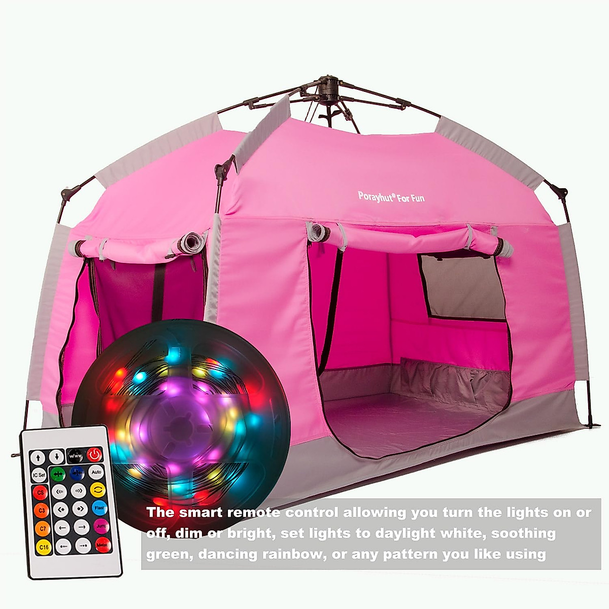 Kids Play Tent-Portable Playhouse Children House -Easy Set up Indoor Outdoor with Carry Bag for Kids-Light Strip Design for Night use -Space for Children and Parents-Birthday