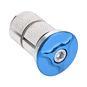 Bike Stem, Durable Aluminum Alloy Headset Top Lightweight Headset Expander Se Bike Headset Expander 1/1.25inch (Blue)