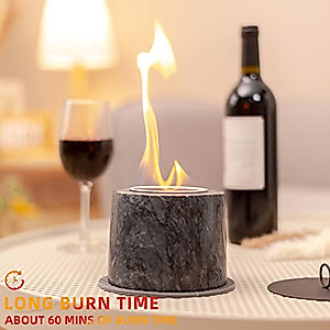 SmileBank Tabletop Fire Pit Fire Bowl - Marble Table Top Firepit Isopropyl Alcohol Mini Indoor Fire Pit Portable Tabletop Fireplace for S'Mores Home Outdoor Patio Balcony Backyard Garden Decor