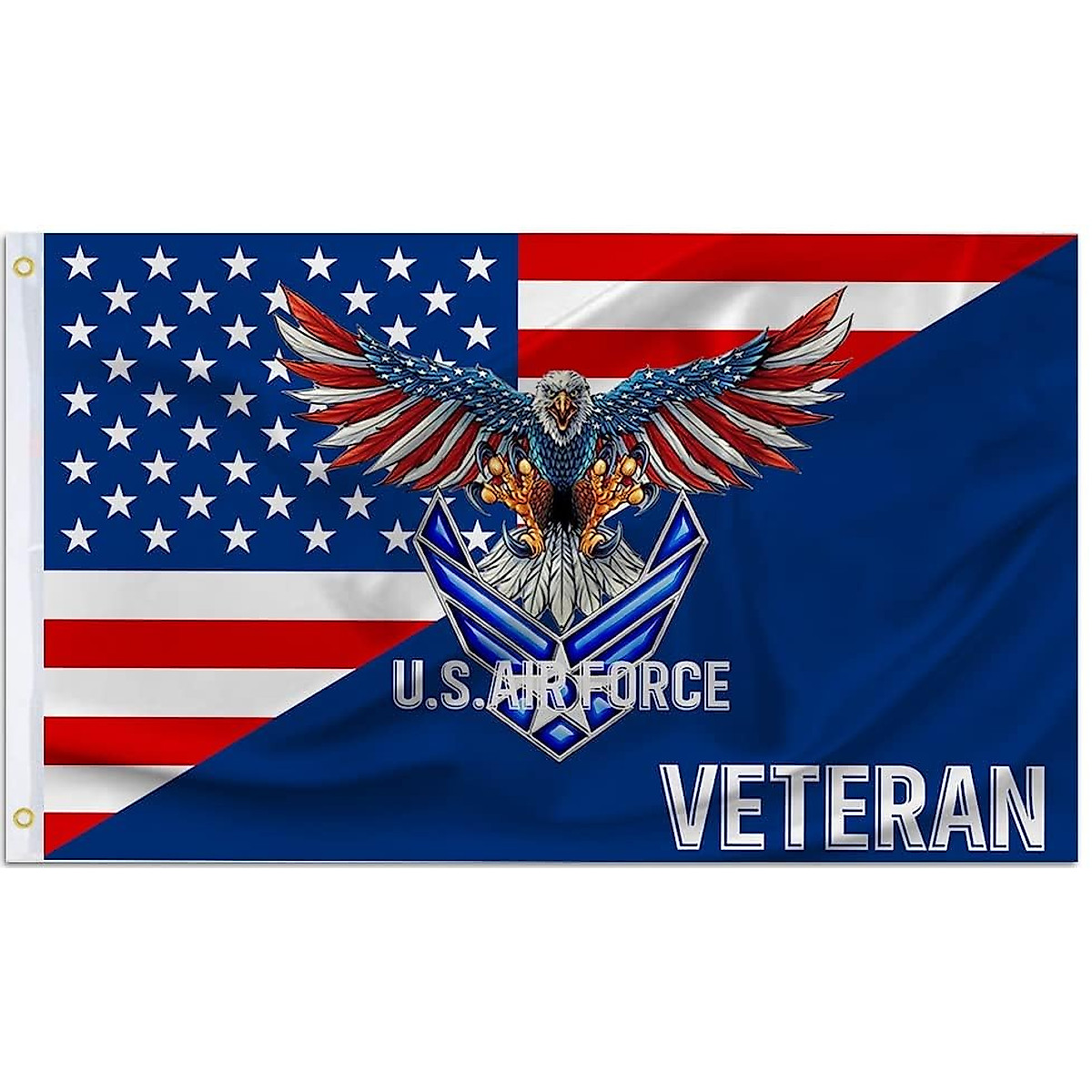 United States Air Force Eagle Veteran Flag with Brass Grommets,U.S.Patriotic Military Veteran Pride Outdoor Flags & Banner 3X5 Sign