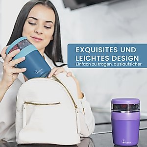 Bugucat Overnight Oats Containers with Lids,Snackle Box Container,500ml+150ml Yogurt and Fruit Holder Cereal Cup to Go with Lids and Spoon, Reusable Portable Cup Cereal Cup with Salad Container