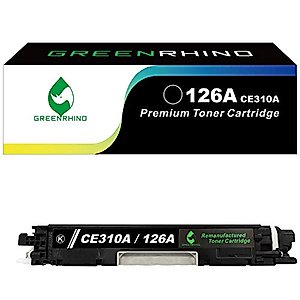 GREENRHINO Remanufactured Toner Cartridge Replacement for HP 126A CE310A CP1021 CP1022 CP1023 CP1025 CP1025nw CP1026nw CP1027nw CP1028nw ; MFP M175 M275 (Black, 1-Pack)