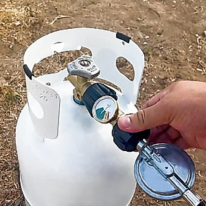 Flame King Propane Tank Gauge Level Indicator Leak Detector Gas Pressure Meter Color Coded & Glow in the Dark Universal for Cylinder, BBQ Gas Grill, RV Camper, Heater and More Appliances, Brass