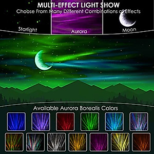 Aurora Lights Galaxy Projector, Star Projector Galaxy Light with Hi-Fi Bluetooth Speaker and Remote, Dimmable Northern Lights Aurora Projector, Enchanting Night Light for Kids and Adults