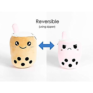 The Original Boba Tea Reversible Boba Plush - Happy to Mad (Reversible Boba Plushie)