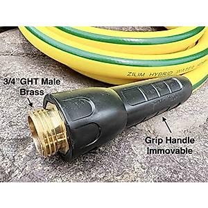 ZILIM Hybrid Lead In Garden Water Hose 5/8 in X 6FT, Heavy-duty Super Flexible with Swivel Grip Handle Female and 3/4" GHT Solid Brass Fittings, Operate 160 PSI