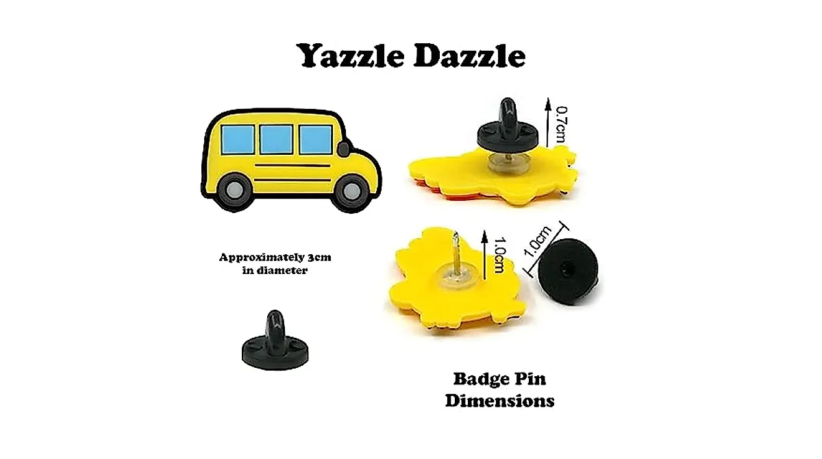 School Bus Apparel Pin Badge Pin Lapel Pin Unisex Yazzle Dazzle School ...