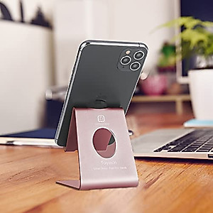 Toiyason Cell Phone Stand, Aluminum Desktop Stand Phone Holder, Cradle, Dock, Compatible with All 4-8inch Phones, Office Kitchen Traveling Accessories New (Purple)