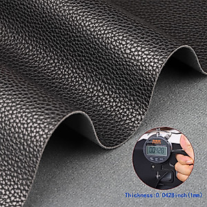 Funcolor Black Faux Leather Roll:Soft Pebbled Faux Leatherette Sheets 8x52 Inch for Sewing Craft