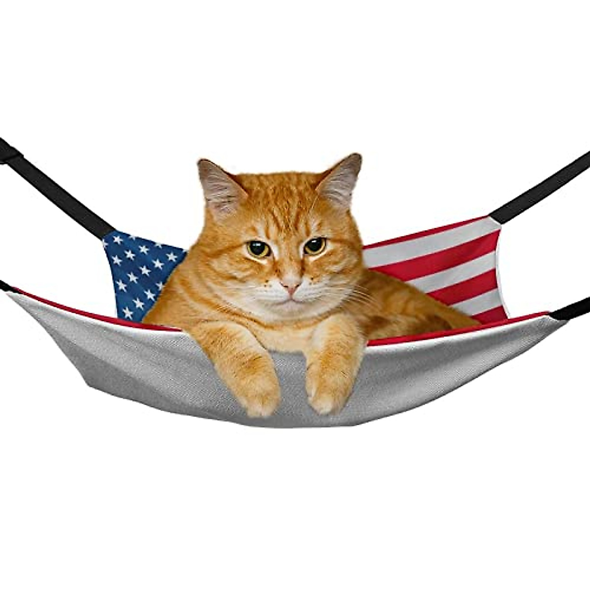 American Flag Pet Hammock Bed Guinea Pig Cage Hammock Small Animal Hanging Bed for Ferret, Chinchilla, Puppy and Other Small Animals
