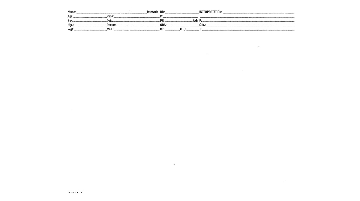 ECG Mount for Welch Allyn / Schiller AT-1, 8-1/2" X 11" Landscape ...
