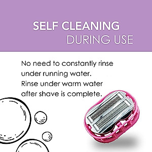 Premium Omnishaver - Pink - The Fastest Way to Shave Head, Legs, Arms, Body| An Alternative to Disposable Shaving Razors Self Cleans & Strops During Use with Durable Blade| Bald Head Shaver for Women