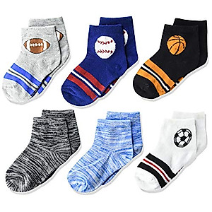 Cherokee Workwear baby boys Cherokee 6 Pack Shorty Casual Sock, Space Dye Multi, 2-4T US