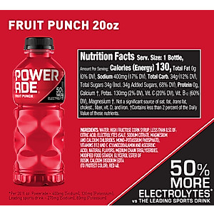 POWERADE Sports Drink Fruit Punch, 20 Ounce (Pack of 24)