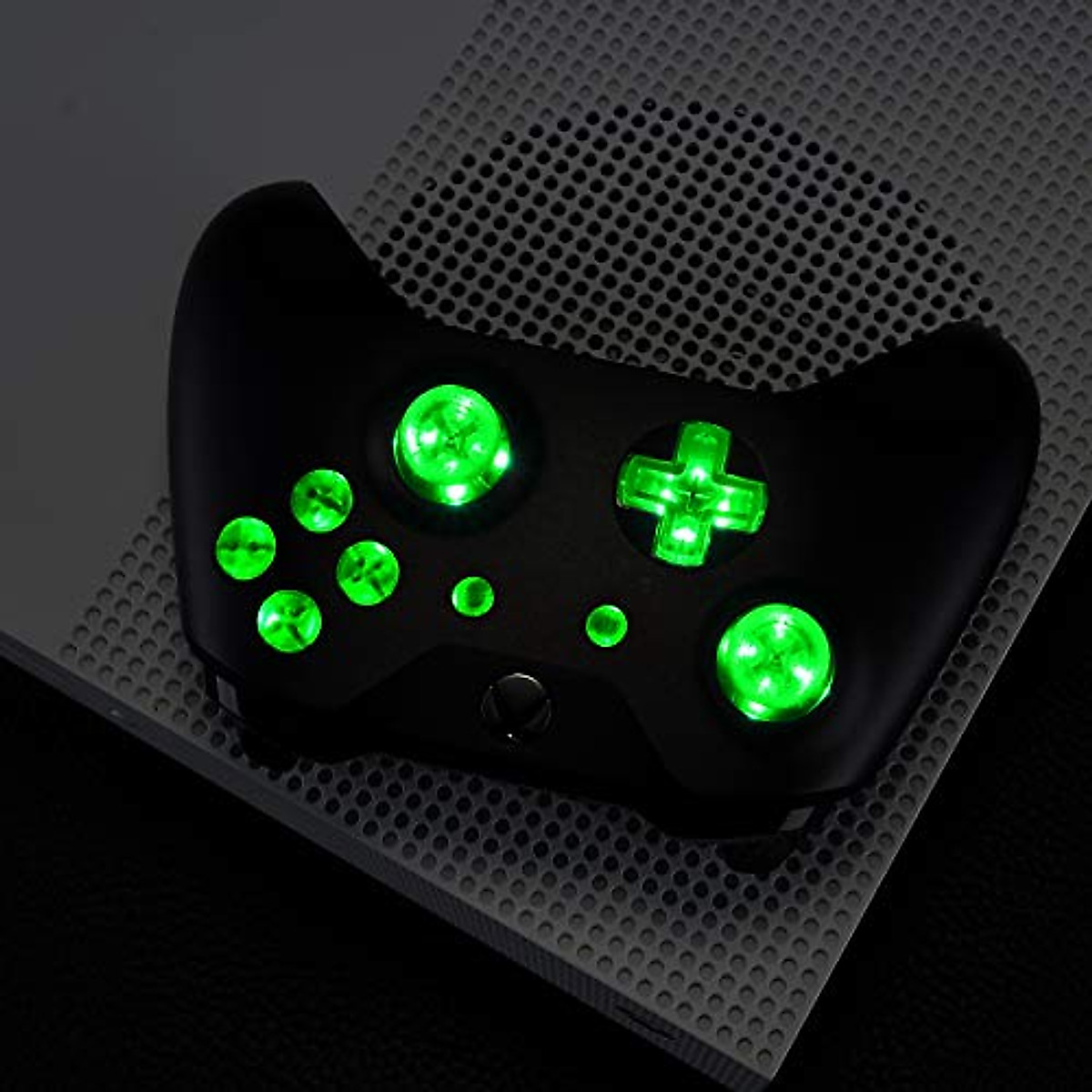 eXtremeRate Multi-Colors Luminated Dpad Thumbsticks Start Back ABXY Action Buttons (DTF) LED Kit for Xbox One Standard, Xbox One S X Controller 7 Colors 9 Modes Button Control -Controller NOT Included