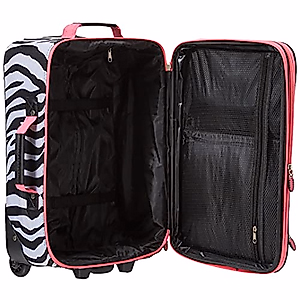 Rockland Fashion Softside Upright Luggage Set, Pink Zebra, 2-Piece (14/19)
