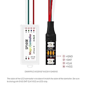 BTF-LIGHTING Wireless Bluetooth Controller SP105E iOS/Android APP for WS2811 WS2812B WS2815 WS2813 WS2801 SK6812 WS2815 SK9822 APA102 etc LED Strip Pixel Fairy String Module Panel Light