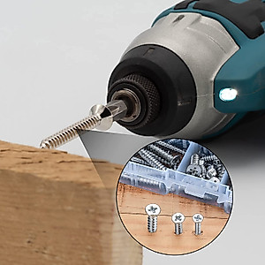 Silver M2 Nickel-Plated Carbon Steel Flat Head Self Tapping Screws (800pcs/Set), Assortment Drilling Screws with Storage Case, 4mm 5mm 6mm 8mm 10mm 12mm 16mm 20mm