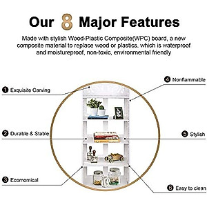 Estink Shoes Rack, White Wood Plastic Modern Space-Saving Display Shoe Tower, Free Standing Shoes Storage Organizer Closet Shelves Holder Container for Home Office, Max Support Hold 10 Pair (5 Tier)