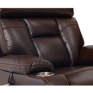 Irene House 9181 Three Motor Power Lift Recliner Lay Flat Chairs for Elderly with Lumber Support Motor Infinite Position Lift Chair Electric Recliner with Cup Holder Side Pocket(Brown Faux Leather)