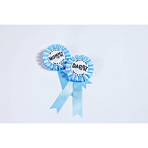HAPPYLAND Baby Boy Shower Decorations Baby Blue Elephant Tinplate Badge Mommy to Be and Daddy to Be Baby Shower