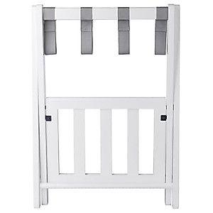 Raya luggage rack with shelf in white finish