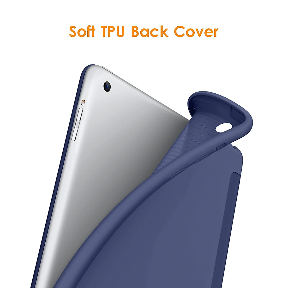 DTTO for iPad Air 1st Edition Case, (NOT for iPad Air 2 and Air 3) Ultra Slim Lightweight Smart Trifold Stand with Flexible Soft TPU Back Cover [Auto Sleep/Wake], Navy Blue