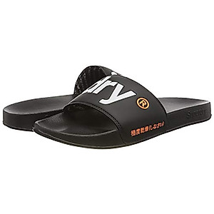 Superdry Men's Walking Slipper, Optic Black/Optic White/Hazard Orange, Small