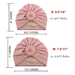 Sugarmelon Silk Satin Lined Turban Hat for Babies Infant Toddler Girls Boys Bonnet Newborn Cotton Beanie Little Kids Shower Caps (0-6M,104 Cott Peach)