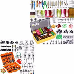 PLUSINNO 302PCS Fishing Lures Baits Tackle, 212PCS Fishing Accessories Kit