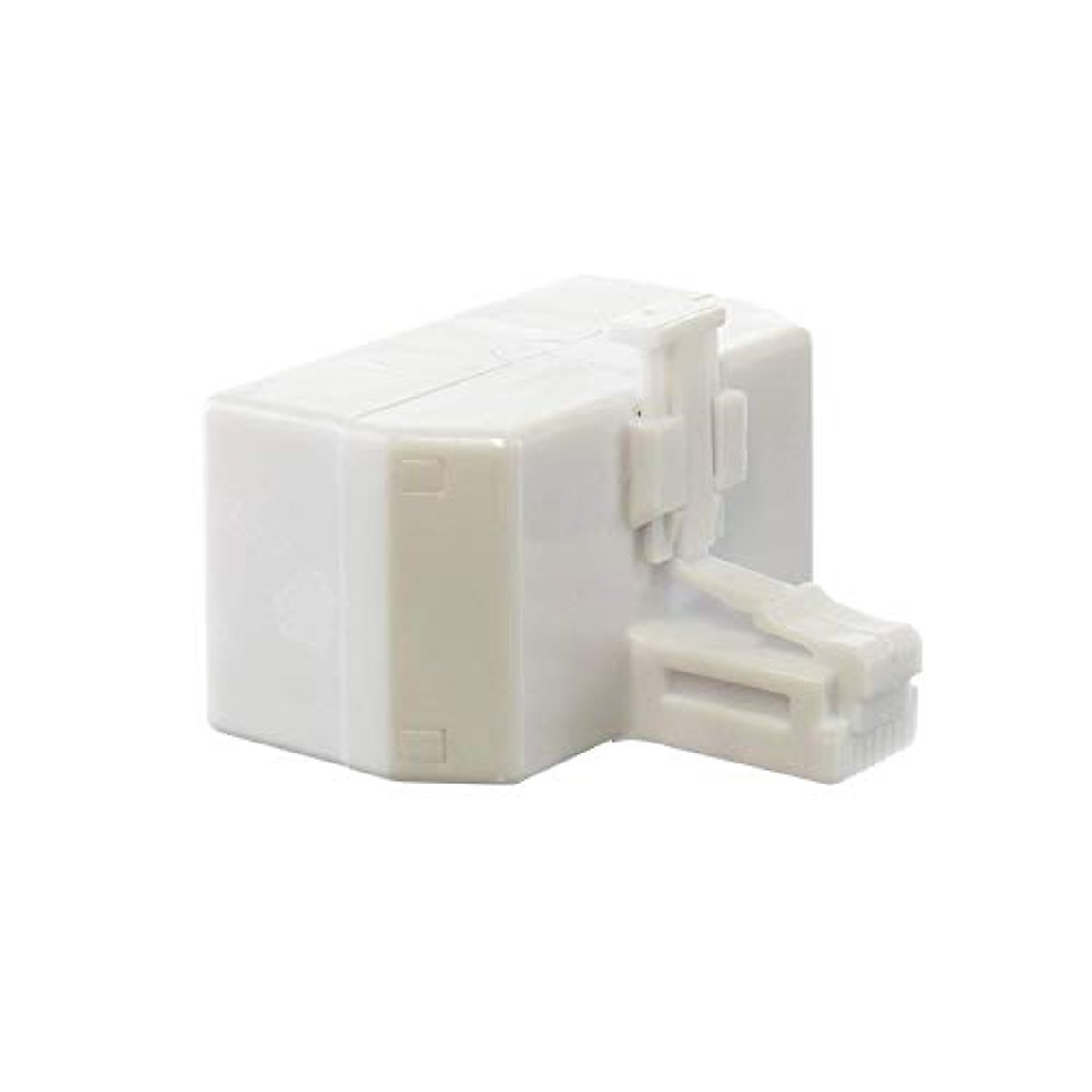 1 Pack, White - 2 Line Phone Splitter - 3 Way Telephone Line Splitter (Line 1, Line 2, and Twin Line) - Dual Line Telephone Splitter with RJ11 Keystone Jack - Phone Line Adapter - 1 Piece, White