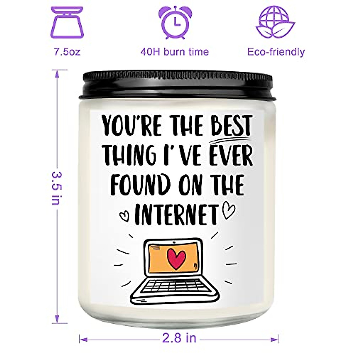 Gifts for Girlfriend,Boyfriend,Lavender Candle,Romantic Gifts,Girlfriend Gift,Anniversary Thanksgiving&Christmas Gift, Met Online Gift,Funny Gift for Her,Women,Bestie,Wife,Husband,Netizens