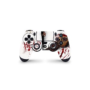 ZOOMHITSKINS Compatible with PS4 Controller Skin, Horror Blood White Red Zombie, Durable, Vinyl, Made in The USA