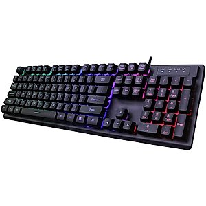 XYLXJ Computer Keyboard and Mouse Combos, Wired Gaming Keyboard Mechanical Feeling Backlit Keyboards USB Keyboard Waterproof Computer Game Keyboards