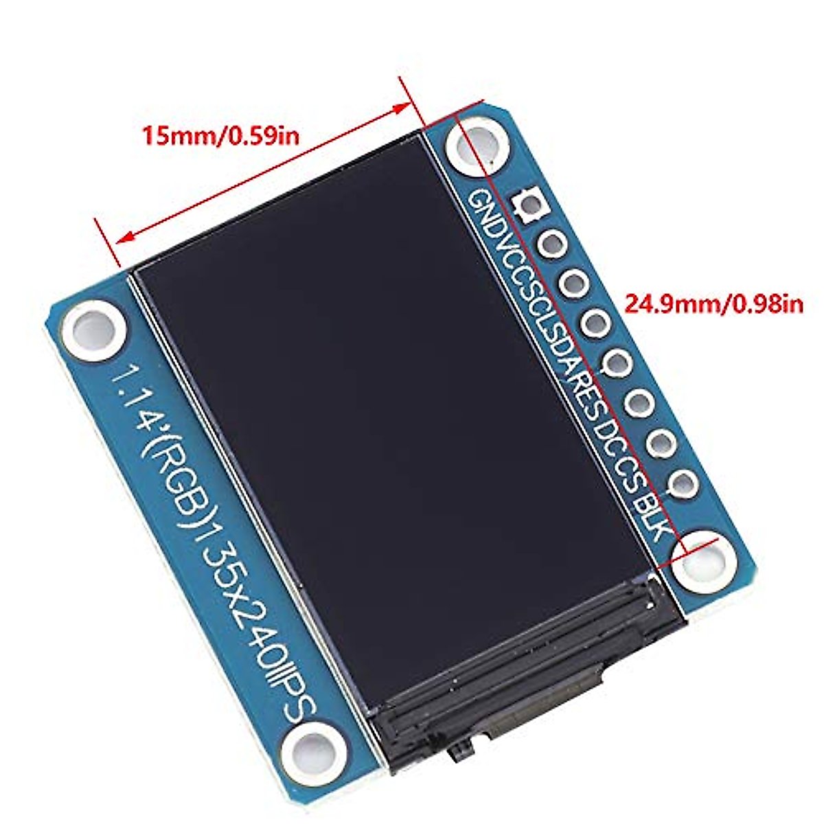 KUIDAMOS TFT Display Screen Module, 8P 4-Wire SPI Interface 135x240 28 x 31.4mm Screen Module 1.14 Inches 1.1 X 1.2in DIY Circuit