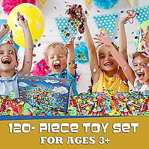 Party Faves 120PC Party Favors for Kids Goodie Bags Classroom Carnival Birthday Treasure Box Prizes Pinata Stuffers