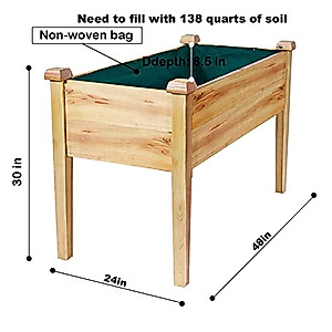 Elevated Wood Raised Garden Bed Kit Planter Box Stand for Backyard, Patio, Naturally Rot-Resistant, 4x2x2.5ft