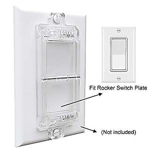Rocker Light Switch Guard, ILIVABLE Child Proof Switch Plate Cover Guard Protects Your Lights from Being Accidentally Turned On or Off by Children and Adults (Clear,Pack of 2)