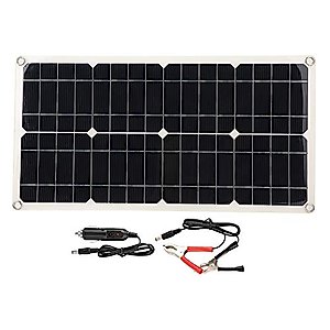 Solar Panel,5V 40W Dual USB Flexible Waterproof Portable Single Crystal Solar Power Panel Charger High Conversion Rate Car Battery Charger Controller for Laptops,RVs,etc
