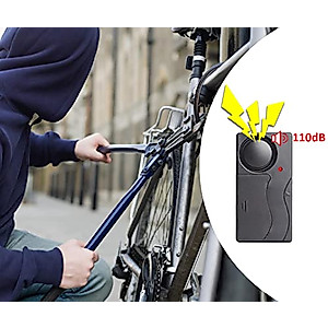 Lancoon Wireless Anti-Theft Vibration Alarm, 110dB Loud Sensitivity Adjustable Motion Sensor Burglar Security System for Door Window Bike Motorcycle Motorhome