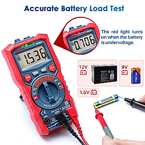 AstroAI Multimeter Tester, TRMS 4000 Counts Volt Meter Auto-Ranging Ohmmeter Digital 1.5v/9v/12v Battery Voltage Tester Measure Voltage Current Resistance Diodes Continuity Capacitance with NCV