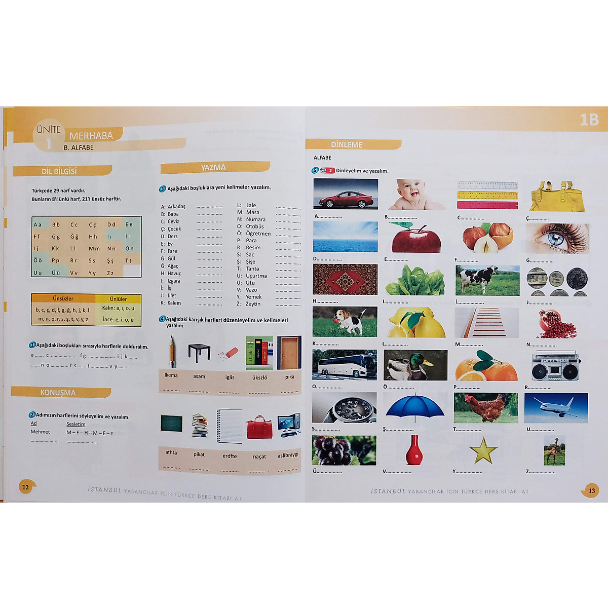 Istanbul A1 Turkish Language Course Book Set Beginner Level with Workbook