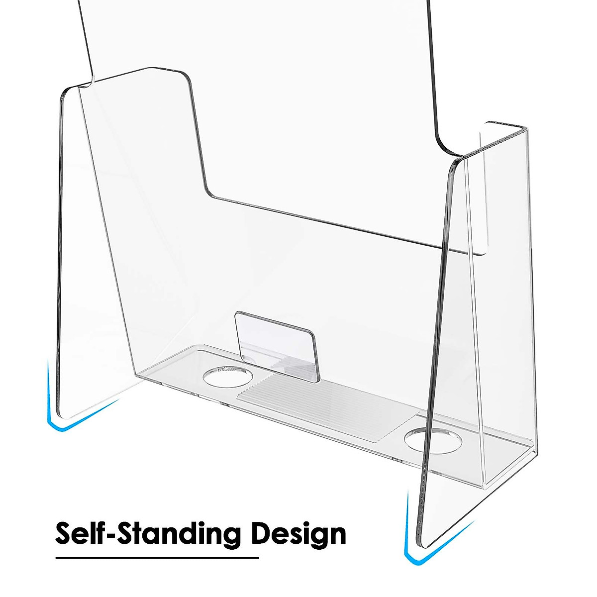 MaxGear Acrylic Brochure Holder 6 x 9 Inches, Clear Literature Holder Acrylic Countertop Organizer Plastic Flyer Display Stand Clear Bi-fold Magazine Holder for Pamphlet, Booklet, Menu, 2 Pack