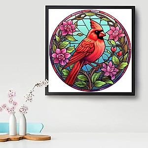 Cardinal Stamped Cross Stitch Kits - Counted Cross Stitch Kits for Beginners Adults,11 CT Patterns Dimensions Embroidery Kits Arts Craft Kits,for Gift and Home Decor 13.8 x 13.8inch