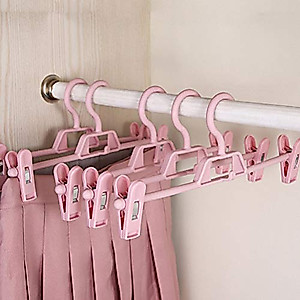 YARNOW Pants Hangers, 10PCS Adjustable Clothes Hangers, Adjustable Clips Pants Hanger, Slack, Trouser, Jeans, Towels for Newborn, Adults Clothes, Pink