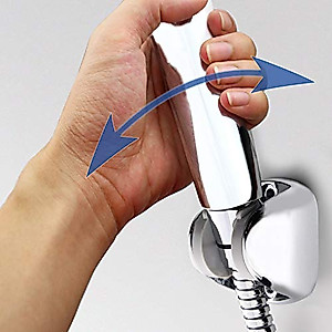 YOO.MEE On Wall Mount Shower Bracket for Handheld Shower Head, Height Adjustable Holder - Large Angle Adjustable to Meet Any Space Bathroom- Chrome