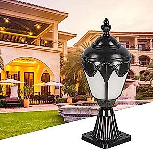 Lights Outdoor Waterproof Post Lantern Courtyard Balcony Garden Decoration Aluminum Metal Stigma Headlights Outdoor E27 Exterior Pillar Post Lamp Street Pedestal Lamp External Desktop Landscape Stadiu