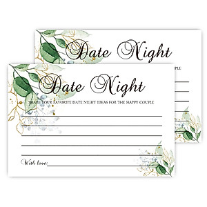 FARHTINANFX Date Night Ideas Cards, Perfect for The Bride and Groom, Husband, Wife, Boyfriend, Girlfriend, Anniversary, Bridal Shower Game 50 Advice Cards (4" x 6")