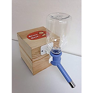 Choco Nose Patented No-Drip Dog Water Bottle/Feeder for Dogs/Cats and Other Small-Medium Sized Animals - for Cages, Crates or Wall Mount. 10.2 Oz. Mess Free Leak-Proof Nozzle 16mm, Blue (C590)